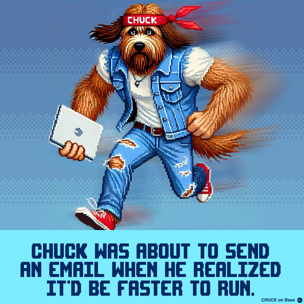 Chuck on Base | The Roundhouse Crypto Canine